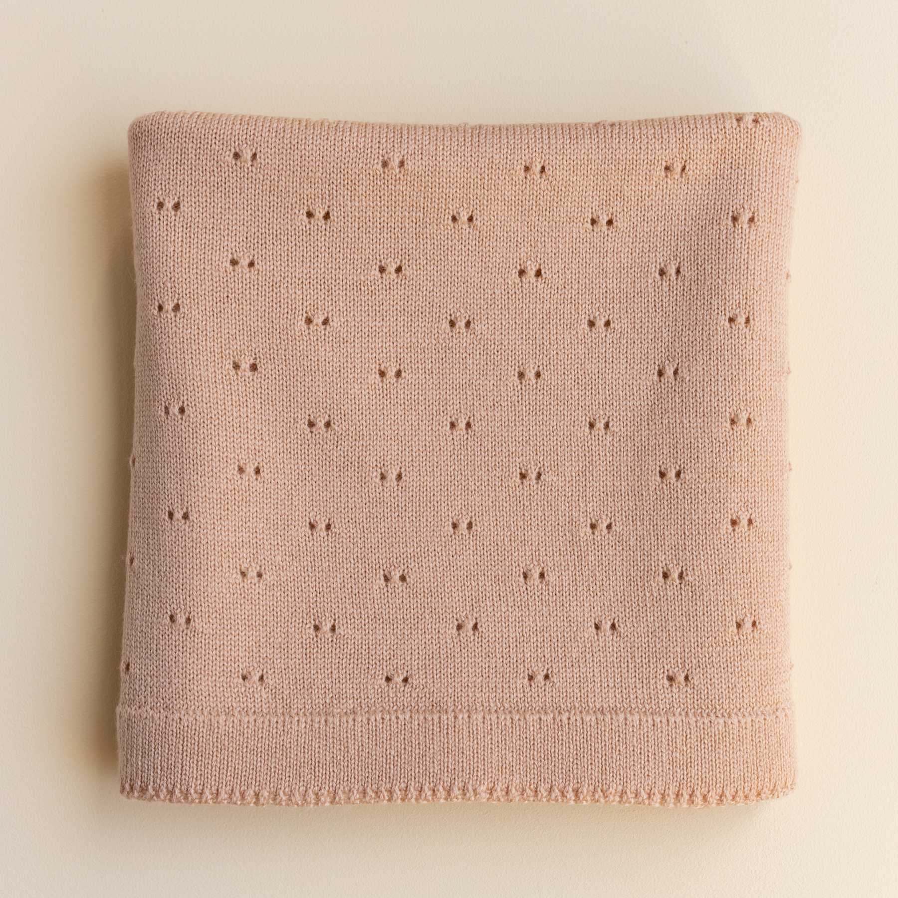 Hvid Merino Babydecke 'Bibi' Apricot | WOODZY CONCEPT