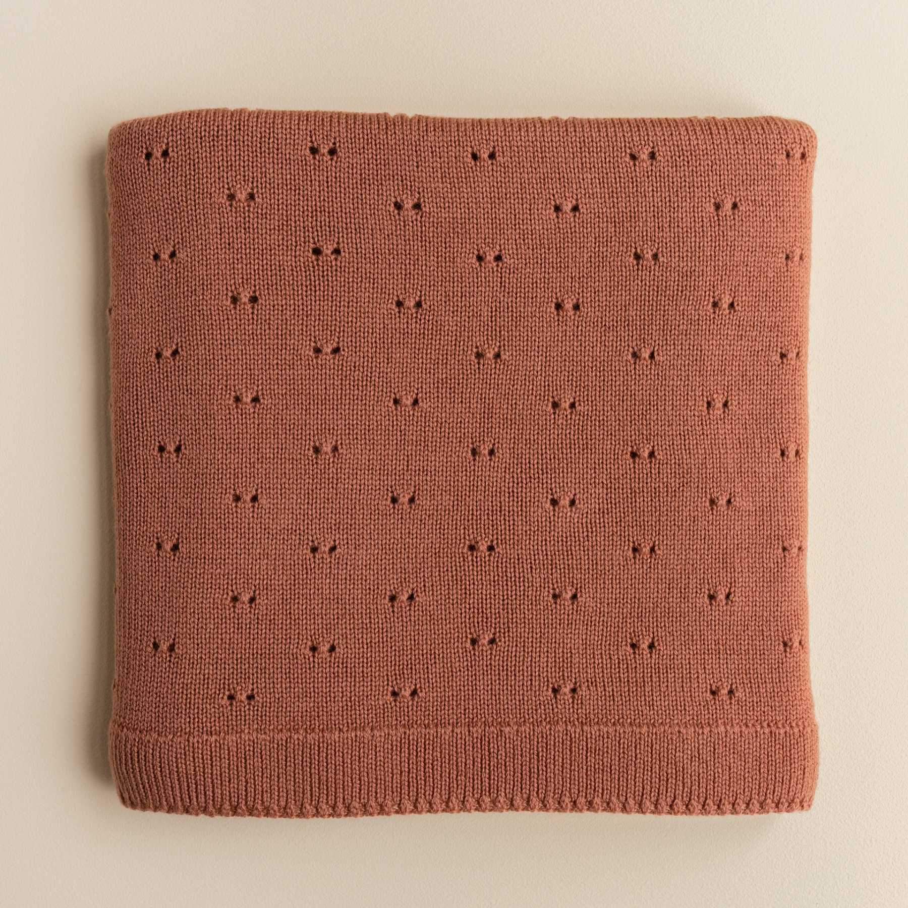 Hvid Merino Babydecke 'Bibi' Brick | WOODZY CONCEPT